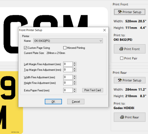 Number Plate Software - Otis Components