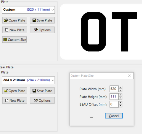 Number Plate Software - Otis Components